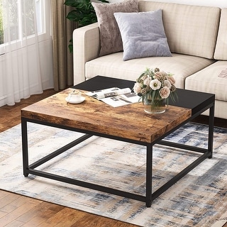 40 inch Square Coffee Table,Large Cocktail Table for Living Room ...