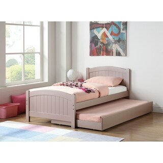 Twin Size Bed Trundle Slats Rose Gold Pine Plywood Kids Youth Bedroom ...
