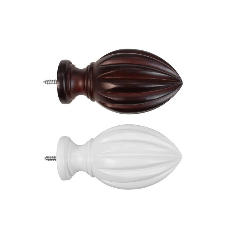 Mix & Match Wood Finials for Wood Curtain Rod (2-Pack) - On Sale ...