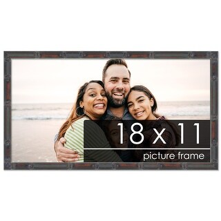 18x11 Bamboo Walnut Complete Wood Picture Frame with UV Acrylic, Foam ...