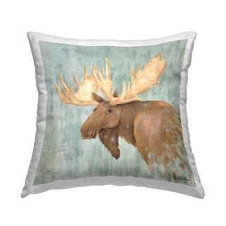 Stupell Happy Moose Gazing Printed Outdoor Throw Pillow Design by Nidhi ...