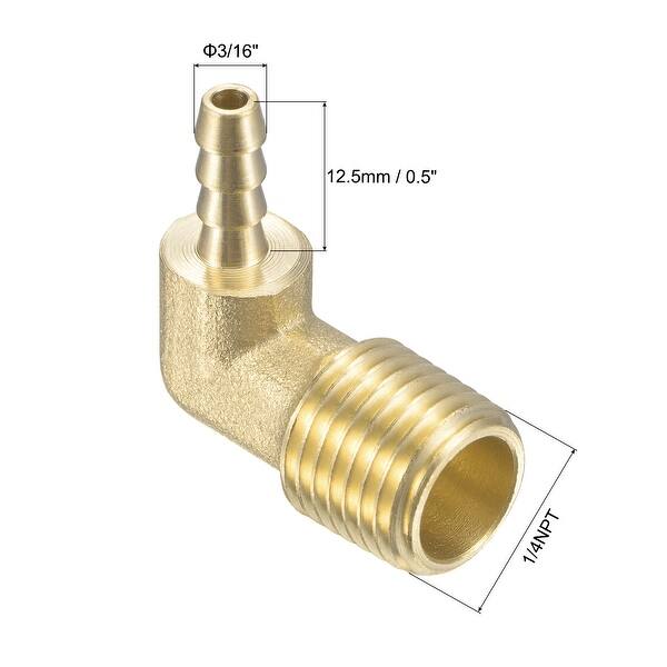 Brass Hose Barb Fitting Elbow Male Threaded Right Angle Pipe Connector ...