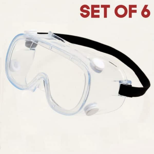 Anti-Fog Protective Safety Goggles Clear Lens Wide-Vision Adjustable ...