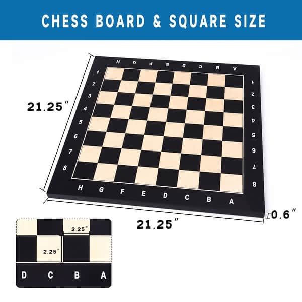 GSE™ 21"x21" Wooden Inlaid Chessboard, Professional Staunton Tournament ...