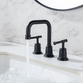 8 Inch Widespread Bathroom Faucet with Drain Brass 3 Holes Modern ...