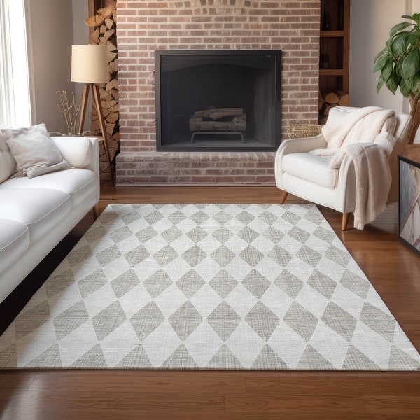 Machine Washable Indoor/ Outdoor Chantille Argyle Rug - Bed Bath ...