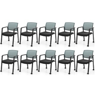 Gymax 10 PCSC Conference Chairs Stackable Office Guest Mesh Chair - Bed ...