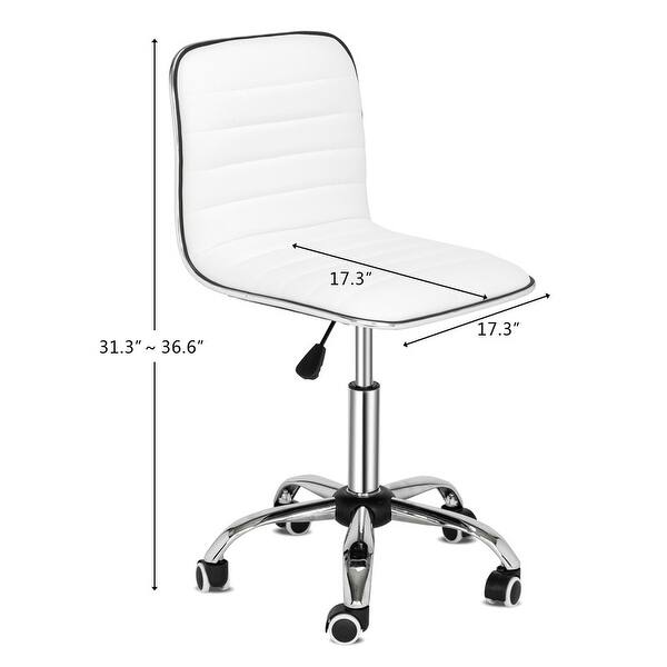 Modern Horizontal Bar Chair Office Chair Armless White - Bed Bath ...