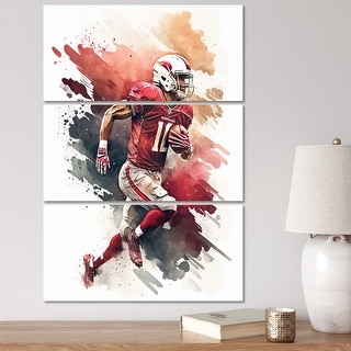 Designart "Football Player On Field I" Sport Football Canvas Art Print ...
