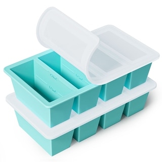 2-Pack 1-Cup Silicone Freezer Trays with Measurement Marks, Dishwasher ...