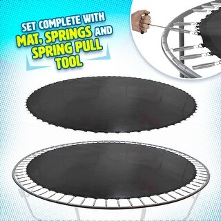 Machrus 12 ft Trampoline Replacement Mat w/ 80 V-Rings and 7" Springs ...