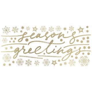 RoomMates Gold Season's Greetings Wall Decals With Metallic Ink - Bed ...