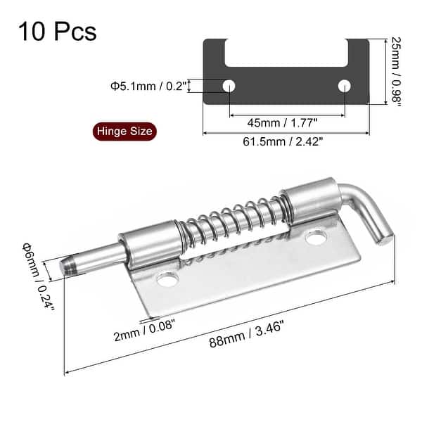 Spring Loaded Latch Pin, 10Pcs Stainless Steel Left-Handed with Hole ...