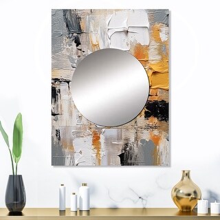 Designart "Beige And Gold Cubist Kaleidoscope III" Cubism Mirror Beige ...