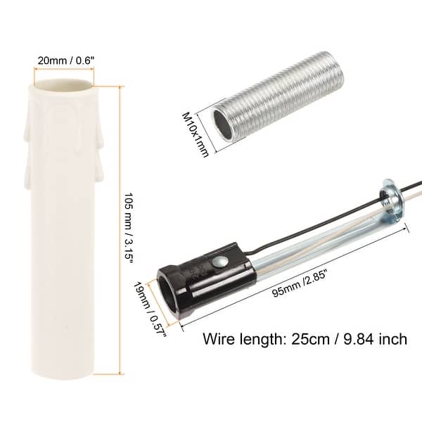 Chandelier Light Socket Kit for Candelabra Lamp Base with Wire Candle ...