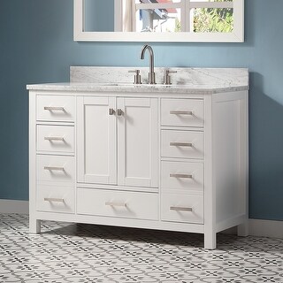 Whitney 48'' Free-standing Single Bathroom Vanity with Marble Vanity ...