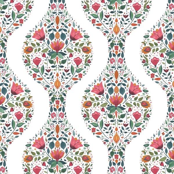 NextWall Floral Ogee Peel and Stick Wallpaper - Bed Bath & Beyond ...