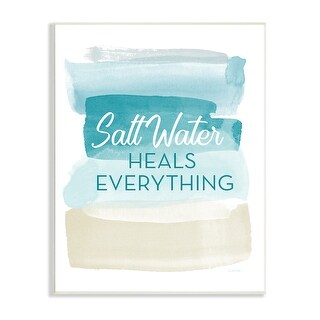 Stupell Salt Water Heals Everything Phrase Soft Beach Ombre Wood Wall ...