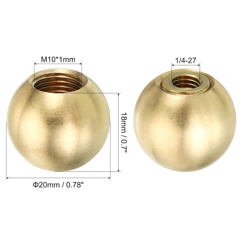 2set Ball Lamp Finials with Pipe Lamp Shade Decoration Screw Cap Nuts ...
