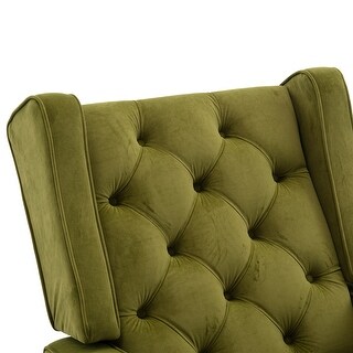 Olive Accent Chair Button Tufted Rocking Chairs Wingback Arm Chairs ...