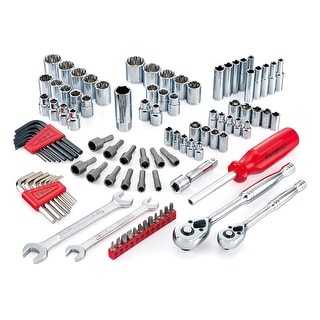 Powerbuilt 101 Piece SAE/Metric Socket Set, Mechanics Tool Kit - Bed ...