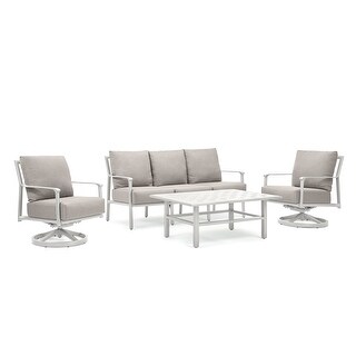 Aspen Cushion 4 Piece Seating Set with 2 Swivel Rocker Lounge Chairs ...