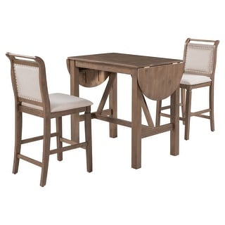 Wood Counter Height Drop Leaf Dining Table Set, 3-Piece - Bed Bath ...