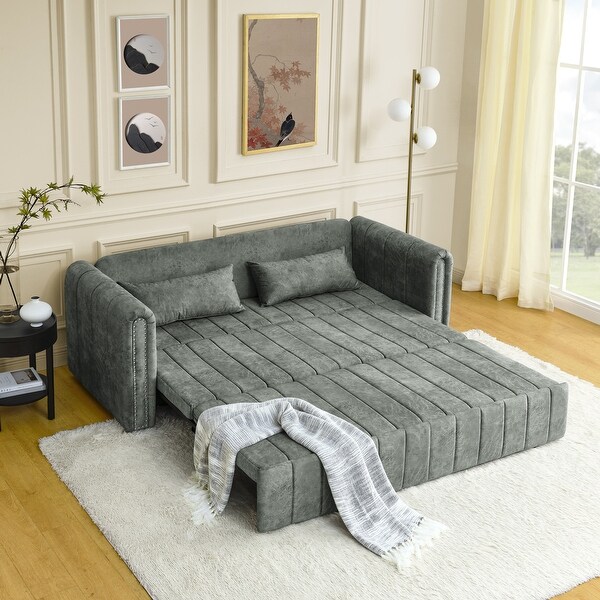 3 Seater Lounge Upholstered Sofa with Drawers Pull Out Sofa Bed Grey Bed Bath Beyond 41616518