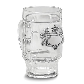 Curata Pewter Engravable Royal Crest 17 Ounce Glass Mug - Bed Bath ...