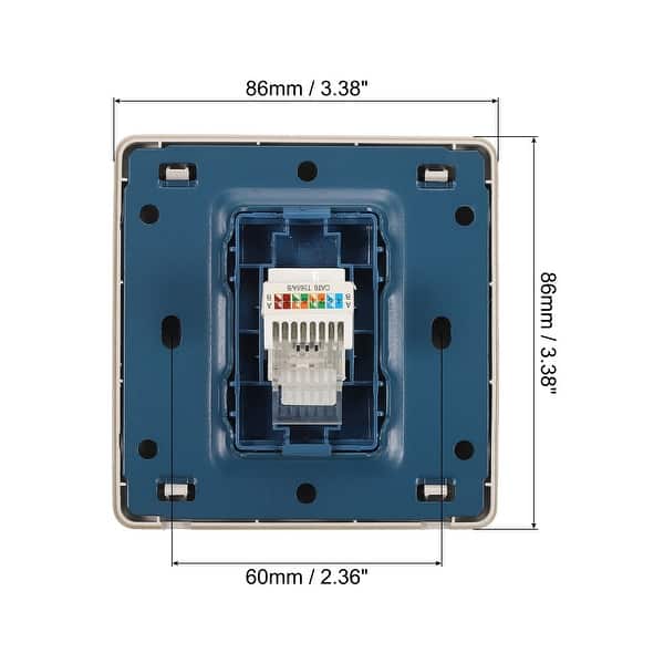 Ethernet Socket Single Port RJ45 CAT6 Wall Plate Gold Tone for Ethernet ...
