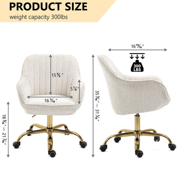 Fabric 360 Degree Swivel Chair with Back and Wheels - N/A - Bed Bath ...