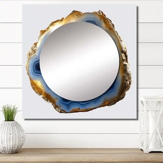 Designart "Geode Gems II" Stone Geode Wall Mirror - Landscapes Square ...