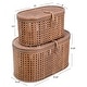 Decorative Woven Rattan Storage Boxes - 15.3"L x 10.3"W x 8.3"H - Bed ...