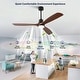 60"Solid Wood Ceiling Fan Light with Remote, 20W 3-Color LED, DC Motor ...