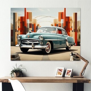Designart "Cubist 1950S Car Vintage Evolution" Car Vintage Wall Art ...