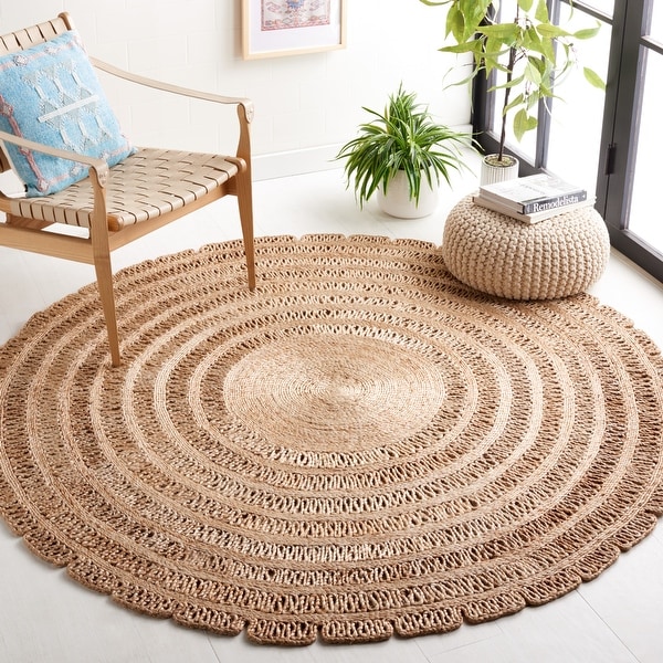 SAFAVIEH Natural Fiber Agneta French Country Round Jute Rug - On Sale ...
