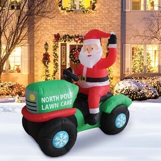 A Holiday Company 5ft Tall North Pole Lawn Care Santa on Lawnmower, 5 ...