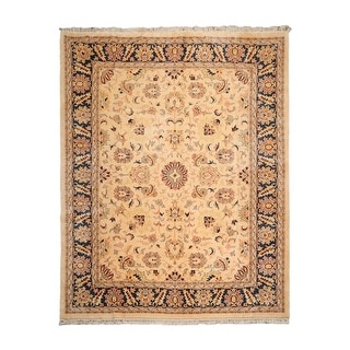 Hand Knotted 100% Wool Agra Traditional Oriental Area Rug Tan 9x12 - 9 ...