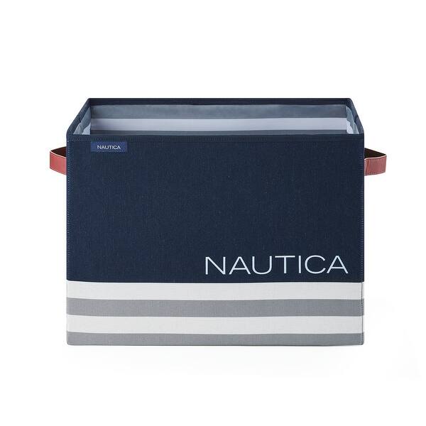 Nautica Foldable Rectangle Storage Bin (no lid) - Navy Stripe - Bed ...