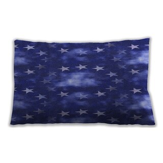 Ahgly Company Patterned Indoor-Outdoor Cobalt Blue Lumbar Throw Pillow ...