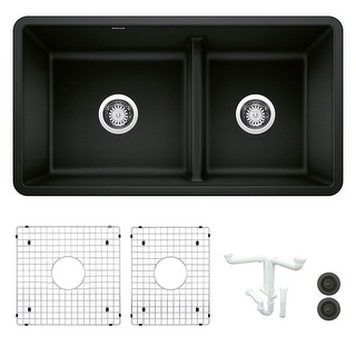 Blanco KA-442524 Precis 33" Undermount Double Basin Granite Composite ...