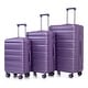 3-Piece Luggage Set ABS Hardside Spinner Wheels Lightweight Travel ...