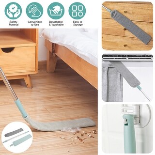Retractable Dust Cleaner with Flexible Handle for Gaps - Green - Bed ...