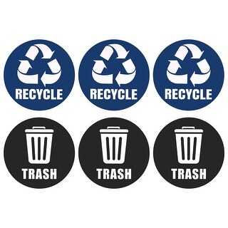 6Pcs Recycle Sticker Trash Can Bin Labels 5 Inch Recycling Vinyl Blue ...