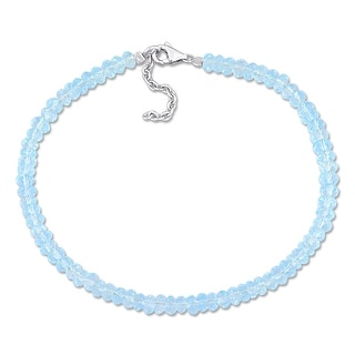Miadora 11ct TGW Sky Blue Topaz Beaded Bracelet in Sterling Silver ...