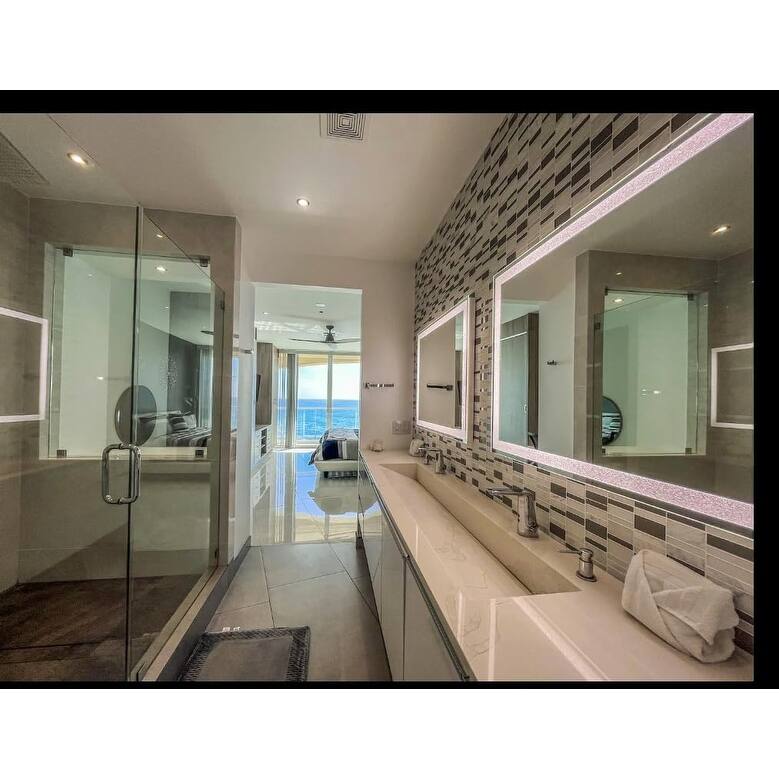 Dyconn Faucet Edison Crystal LED Backlit Bathroom Mirror with Touch On ...