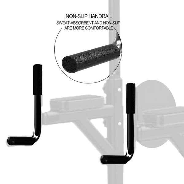 Rugged Power Tower Dip Station Removable Backrest Adjustable Height ...