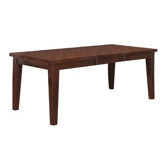 60 Inch Rectangular Dining Table, Extension Leaf, Tapered Legs, Brown ...