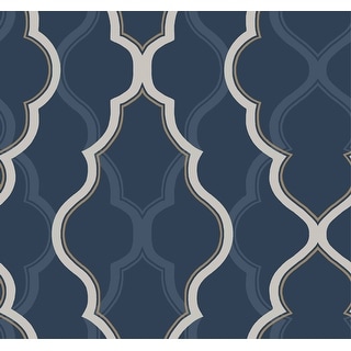 Candice Olson Double Damask Dark Blue Wallpaper - Bed Bath & Beyond ...