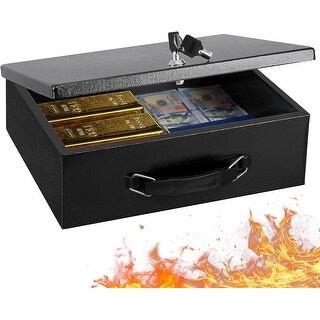 Fireproof Document Box with Key Lock, Large Safe Storage Box - Bed Bath ...